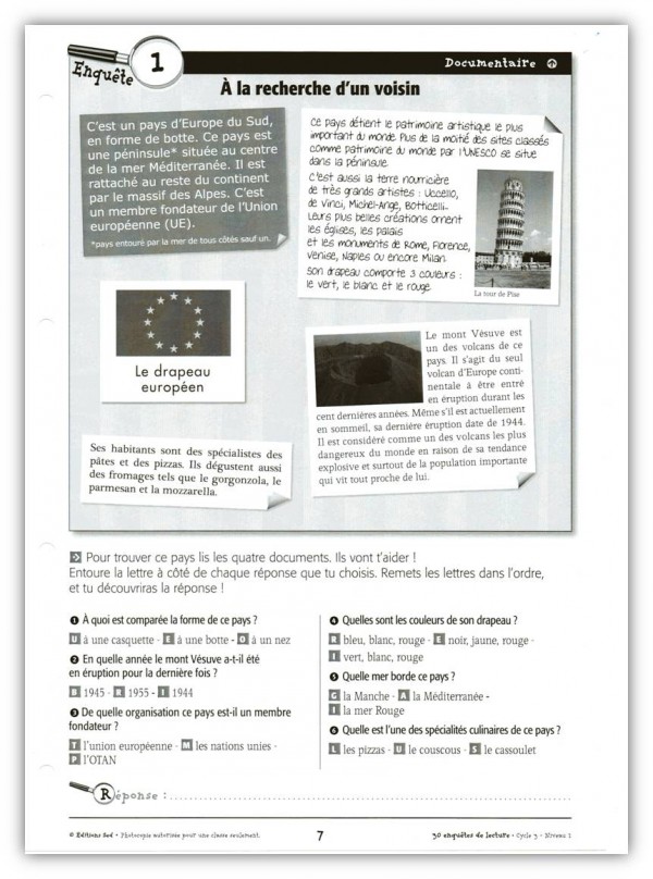 CM • Ateliers / Français • Lecture-compréhension