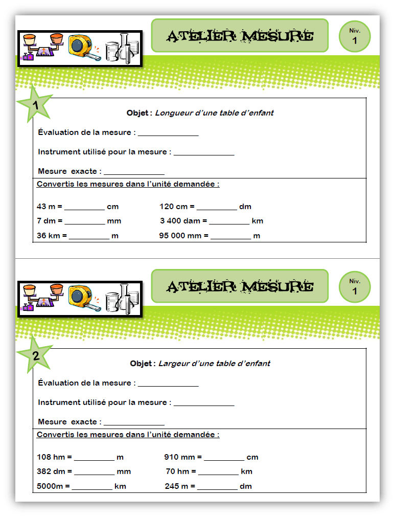 CM • Ateliers / Mathématiques • Mesure