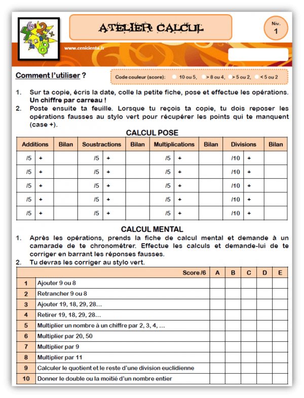 CM • Ateliers / Mathématiques • Calcul posé et calcul mental CM • Ateliers / Mathématiques • Calcul posé et calcul mental