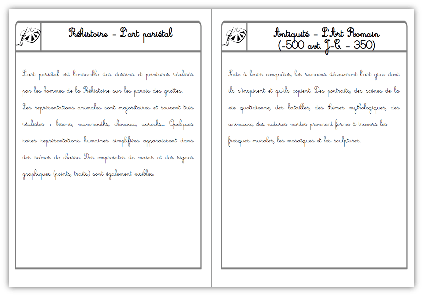 Cycle 3 • Arts • Les courants artistiques