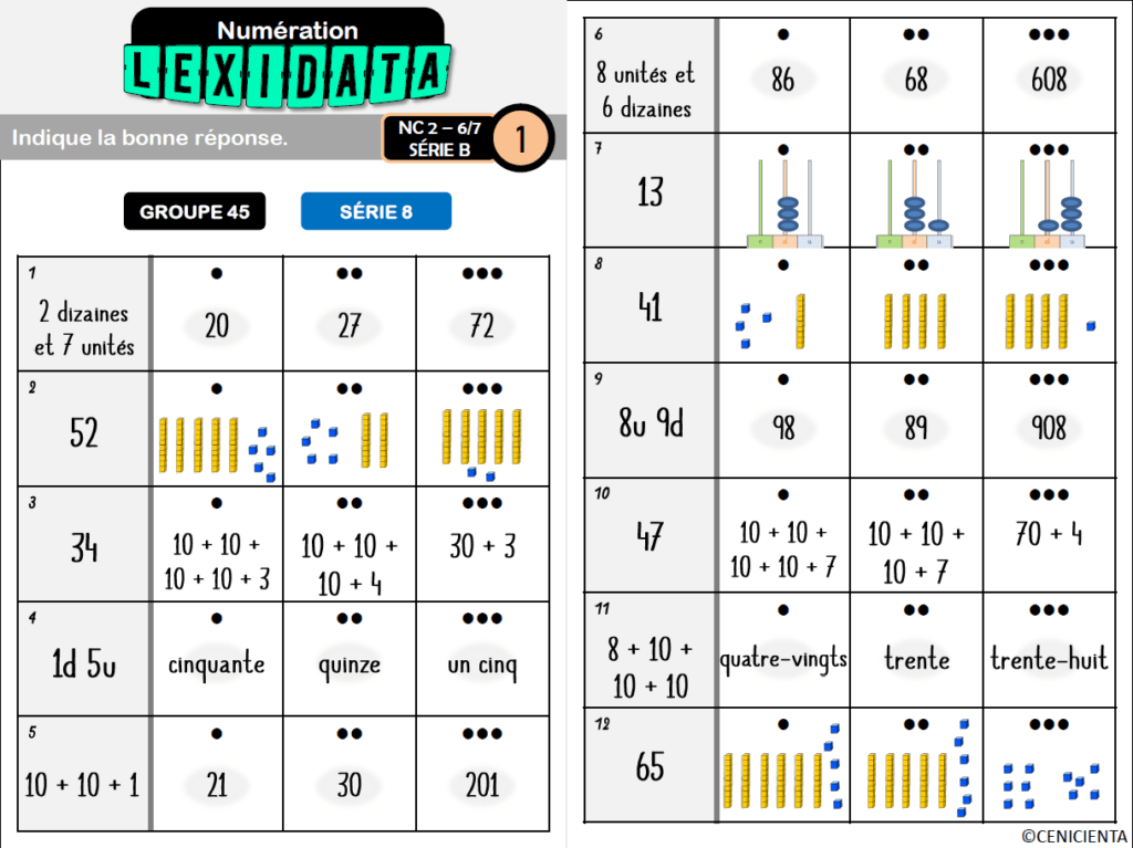 CP/CE1 • Mathématiques • Ateliers sur les représentations des nombres