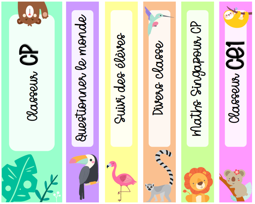 PE • Outils • Etiquettes Classeurs