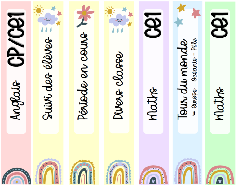 PE • Outils • Etiquettes Classeurs